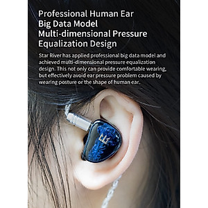 keephifi TRI Starriver in Ear Monitor Earbuds,Wired Earbuds Beryllium Dynamic Earphones+ Metal Titanium Diaphragm, Comfortable Wearing Ear Pressure Relief (Blue,3.5mm)