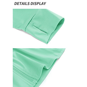 TACVASEN Women's Athletic Jackets UV Protection Shirts Running Jackets for Women UPF 50+ Long Sleeve Activewear Golf Shirt Mint Green