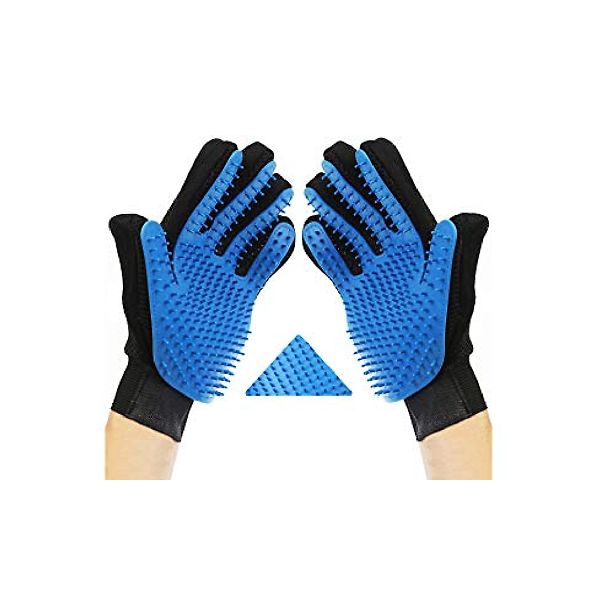 [Upgrade version]Pet Grooming Glove- Efficient Pet Hair Remover gloves- Gentle Deshedding Brush- Massage glove with Enhanced Five Finger Design- Perfect for Dogs & Cats with Long & Short Fur - 1 Pair