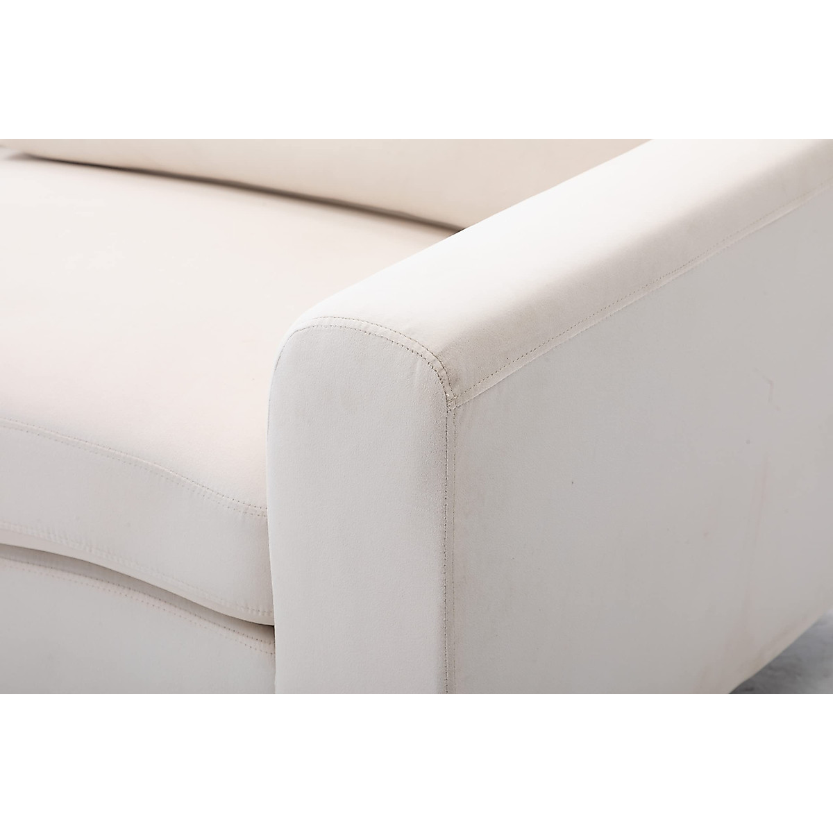 Legend Vansen Velvet Symmetrical Modular U Shaped 4 Seats Sofa Corner Curved couches Sectional, 136" Wide, Beige