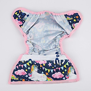 One Size Cloth Diaper Cover Snap with Double Gusset (Rainbow)