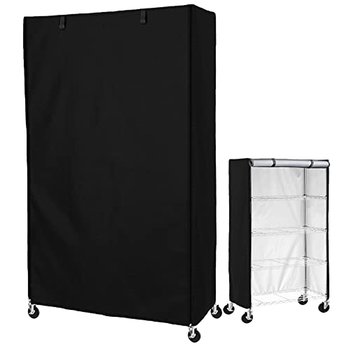 Sealcover Wire Shelving Cover Wire Rack Cover, High Density Shelf Cover 36"*14"*71", Black Storage Rack Cover Used to Cover Sundries.