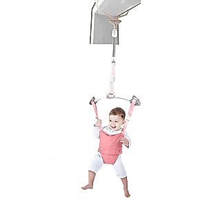 Creative Baby Door Jumper Set - Adjustable Toddler Baby Bouncer Baby Toys Baby Walker Swing (Pink)