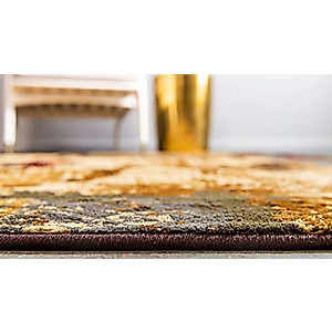 Unique Loom Barista Collection Area Rug - Catuai (8' Round, Multi/ Brown)