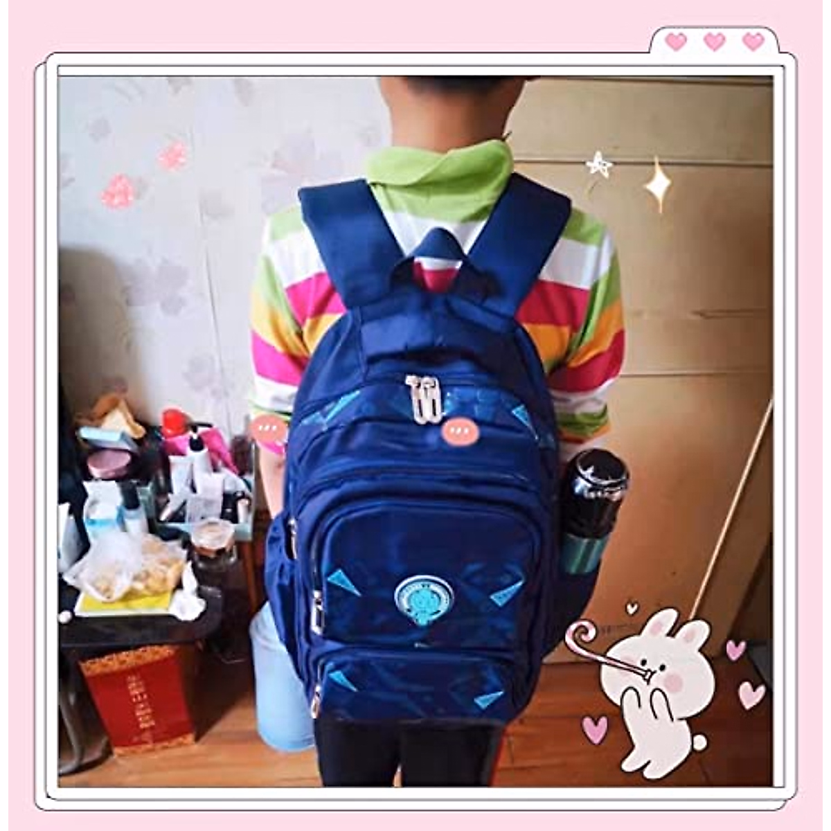 HANXIUCAO Backpacks for Boys Refrigerator Door School Backpack Large Capacity Primary School Boys 8-12 (Dark Blue)