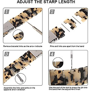 NYENEIL Compatible with Apple Watch Band 38mm 40mm 41mm 42mm 44mm 45mm Ultra 49mm for iWatch SE Lightweight Resin Wristband Bracelet Strap Series 8 7 6 5 4 3 2 1 Mens Womens (Tortoise Stone Flower, 42MM/44MM/45MM/49MM)