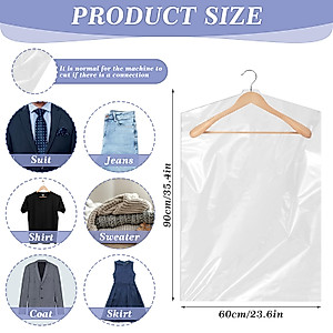 Amaxiu Garment Bags for Hanging Clothes, 35.4" x 23.6" Dust-Proof Clothes Covers 20pcs Clear Plastic Garments Dry Cleaner Bags for Closet Home or Travel Storage Gowns Coats Jacket Suits Dress