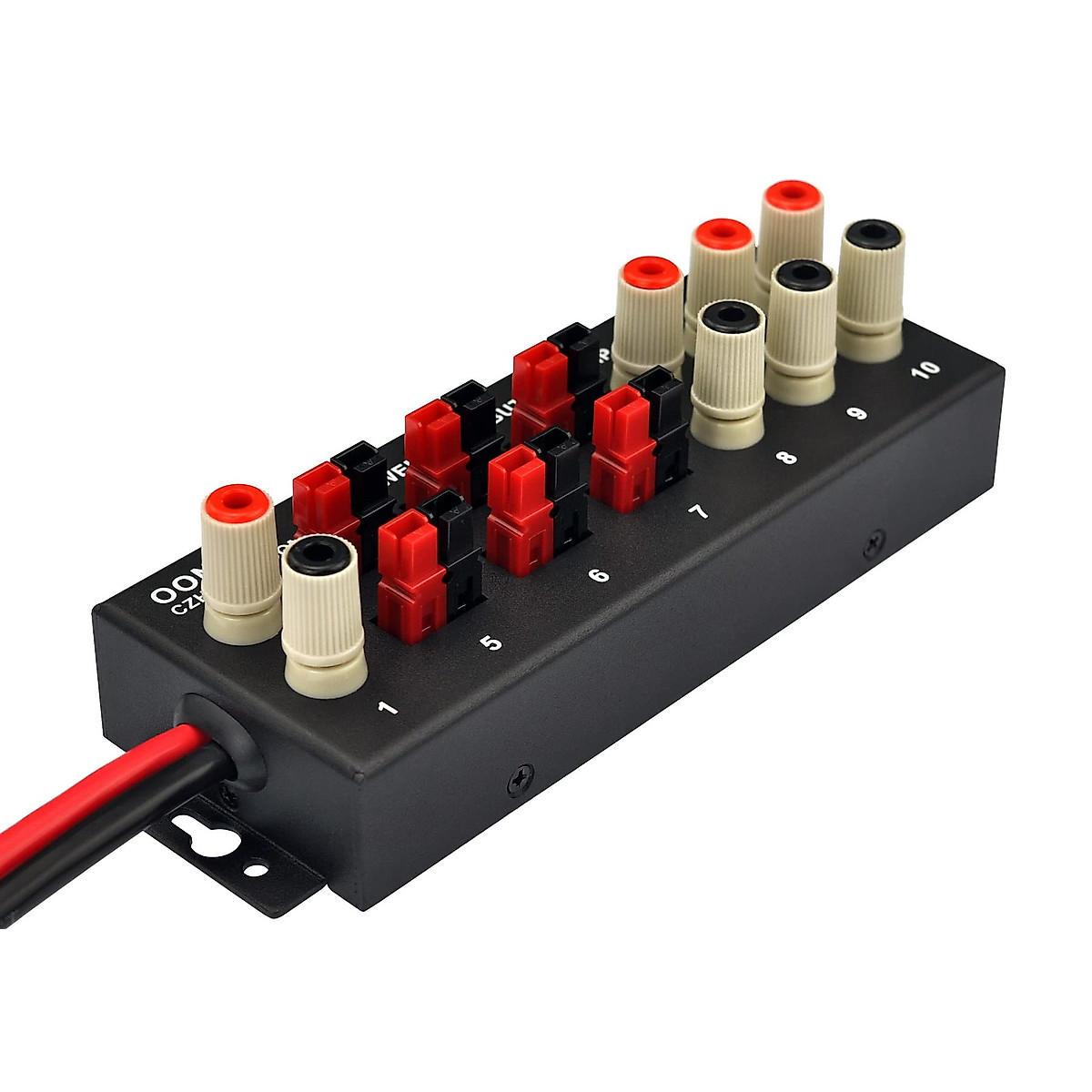 Wired Banana Jack and Power Pole 10 Outlet DC Power Distribution Strip Box