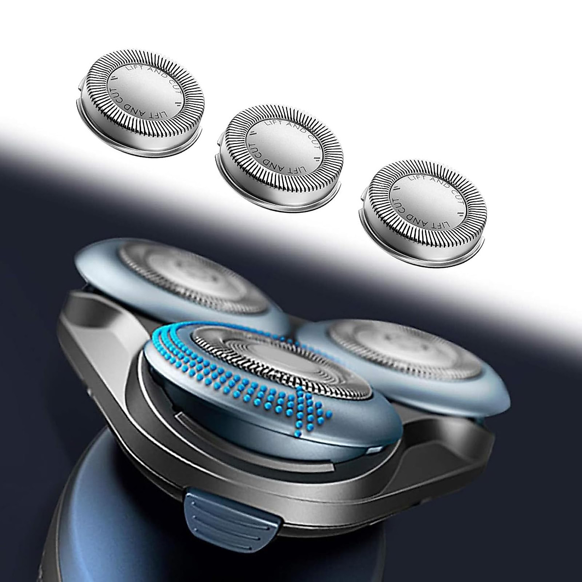 Poweka HQ56 Replacement Shaver Heads Compatible with Philipss Norelcos HQ55 HQ56 HQ3 HQ4 HQ6 Razor Shaving Heads Blade HQ300 HQ442 HQ916 HS190