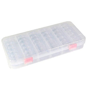 Everything Mary Large Plastic Bead Storage Organizer Box, 28 Jars - Containers for Beads & Supplies - Organizers for Craft, Art, Painting - Plastic Container Case for Organization