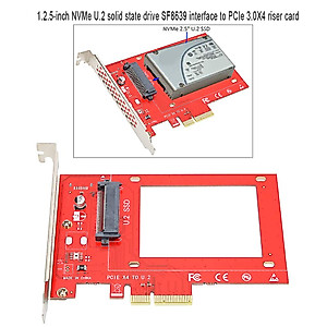 NVMe U.2 SSD Adapter Card, 2.5-inch SF8639 to PCIe Hard Drive 3.0X4 Riser Card for Intel P3700 P3500 P3600 750 Series P3700 Series 900 P3520 U.2 nvme SSD