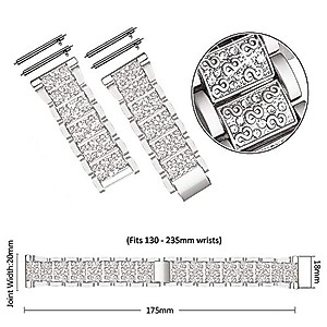 AMODOO Compatible for Samsung Galaxy Watch Active 2 Band + Case, Women Replacement Strap& Full Around PC Bumper for Galaxy Watch Active 2 40mm (Silver/40mm)