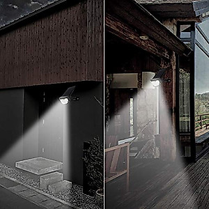 Solar Spotlights Outdoor Solar Landscape Lights Dusk to Dawn Outdoor 19 LED 2-in-1 Adjustable Solar Uplights Outdoor Solar Wall Lights Outdoor for Yard Garden Driveway Walkway Cold White