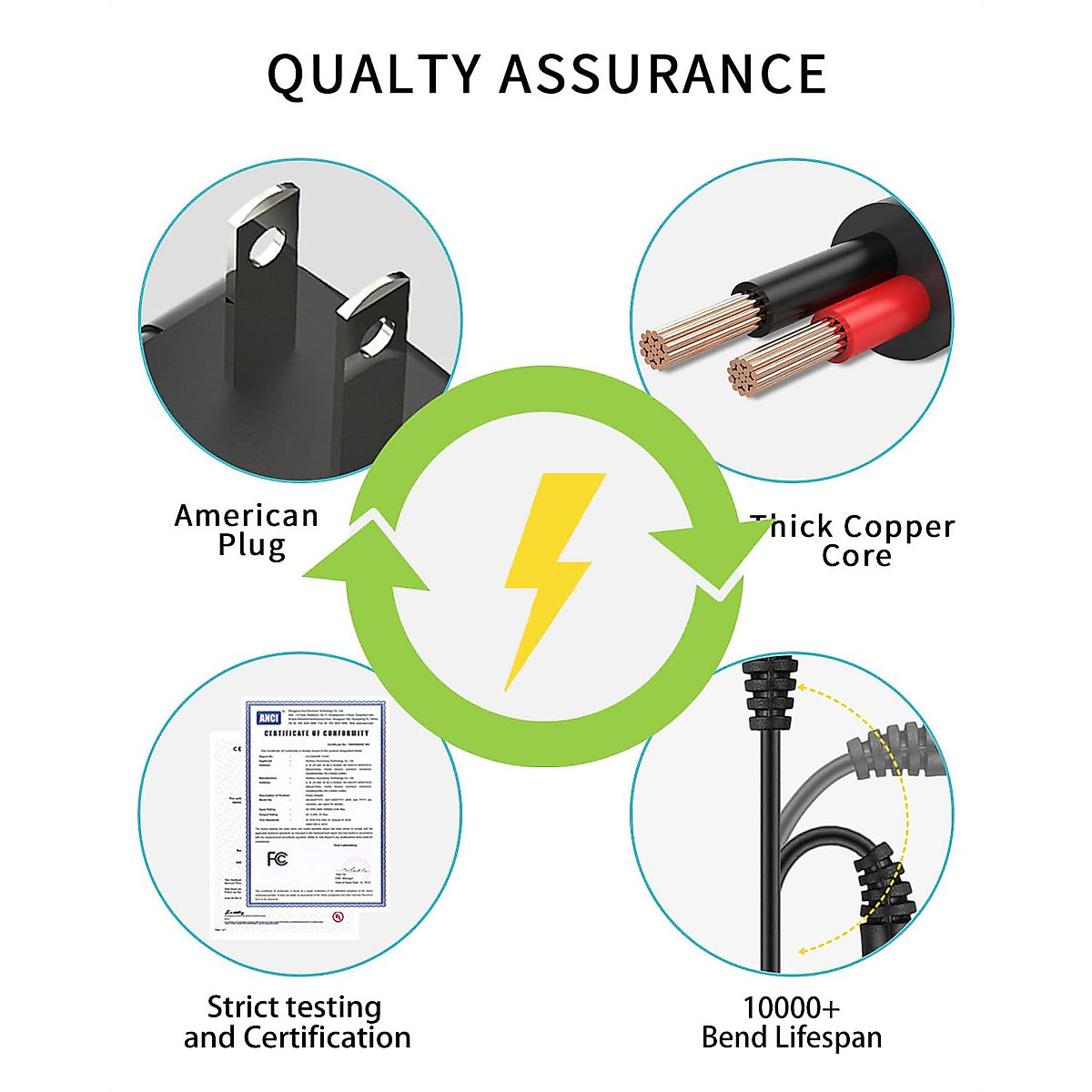 DC12V 1A Switching Power Supply Adapter, Security Camera Power Adapter, CCTV Power Supply, 100-240V AC to 12V DC 1Amp (1000mA) Charger Cord for LED Strip Lights, Security Dome/Bullet Camera,Wall Plug