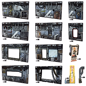 Battle Systems Sci-fi Terrain Cyberpunk Core Set - 28-35mm RPG/Wargames / 40k Necromunda Card Scenery