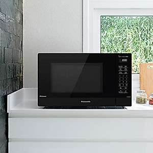Panasonic NN-SN65KB Microwave Oven with Inverter Technology 1200W, 1.2 cu.ft. Small Genius Sensor One-Touch Cooking, Popcorn Button, Turbo Defrost-NN-SN65KB (Black)