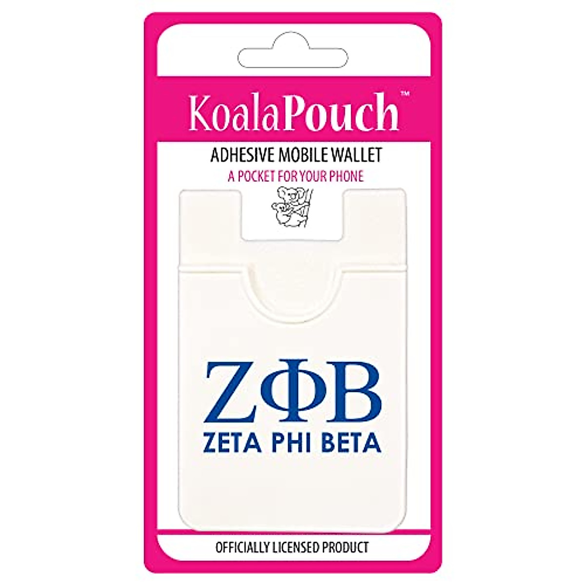 Sorority Shop Zeta Phi Beta Koala Pouch - ZPB Adhesive Cell Phone Wallet