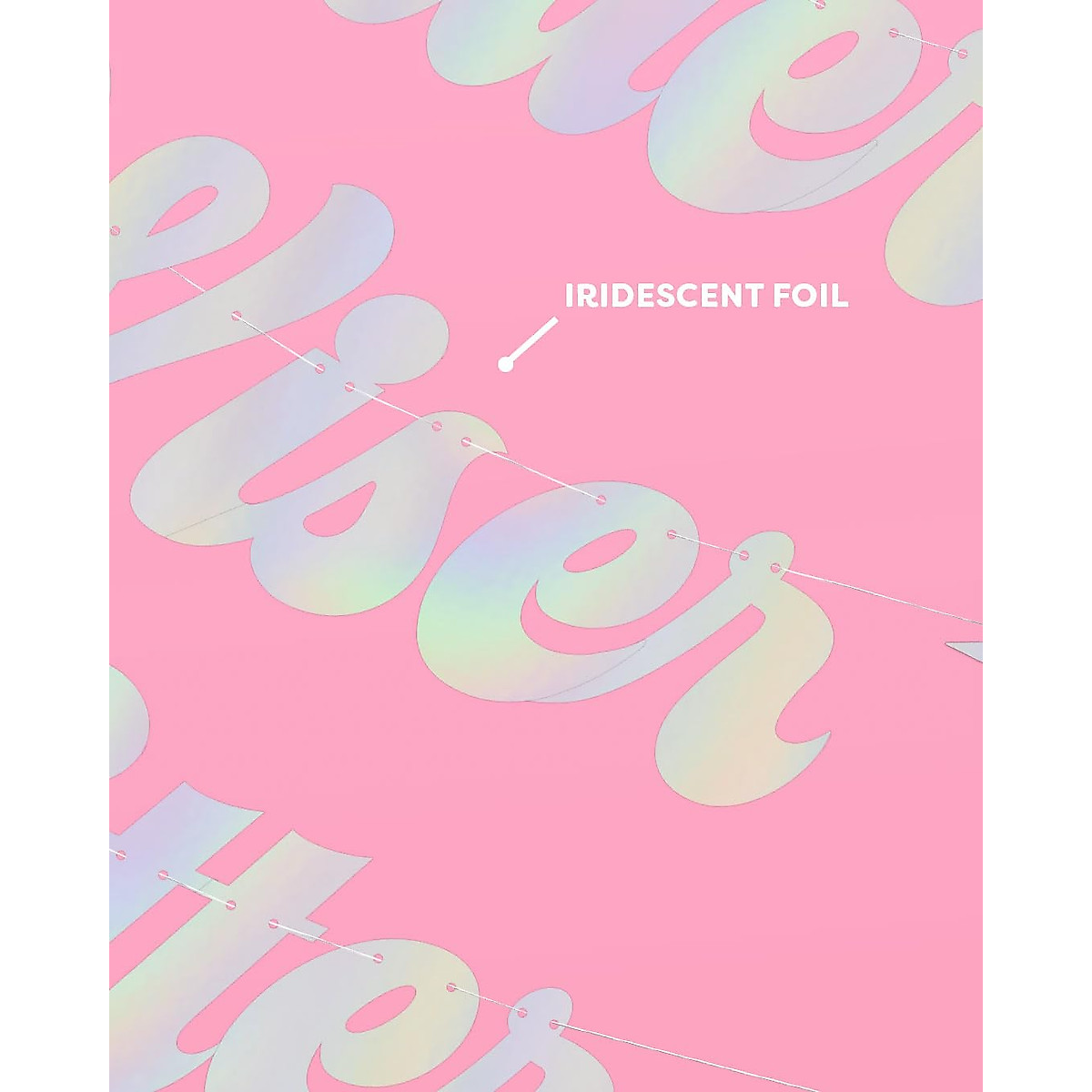 xo, Fetti Older Wiser Hotter Banner - Iridescent, 3 Ft. | Fun Birthday Party Decorations, 30th Birthday Decor, HBD Supplies, Gag Gift, Cute Disco Photobooth Backdrop, 40s, 50s