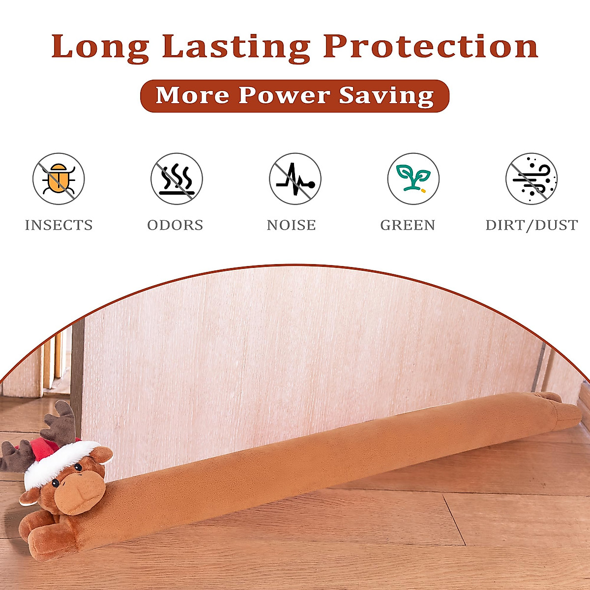 My OLi Under Door Draft Stopper Decorative Wind Stopper 36 inch for Door & Window Noise Blocker Gap Stoppers Window Sealer - Christmas Reindeer