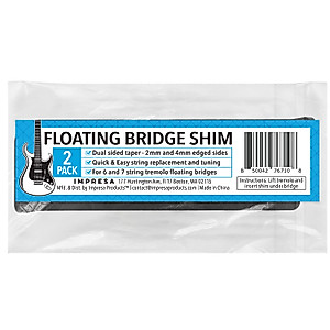 IMPRESA [2 Pack] Guitar Floating Tremolo Bridge Shim - for Easy Adjustment and Tuning - Durable Plastic Trem Wedge - Electric Guitar Bridge Replacement Tool for Faster String Replacement