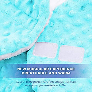 SWEET DOLPHIN Swaddle Blankets Wrap - Soft Thick Fleece Sherpa Minky Baby Sleeping Wraps - Fuzzy Warm Cozy Soft Unisex Receiving Blankets for Boys, Girls, Toddler - Newborn Accessory (Aquamarine)