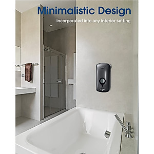 Manual Foaming Soap Dispenser, 35 oz (1000ml) Refillable Wall-Mount Foam Hand Soap Dispenser-Dark Grey, CD.PANG