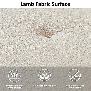 VASOENY 113x113'' Modular Sectional Sofa, Sherpa Lamb Fabric Original Design L Shaped Couch, 5 Seat Modern Corner Sofa with 3 Pillow for Living Room, Villa, Office