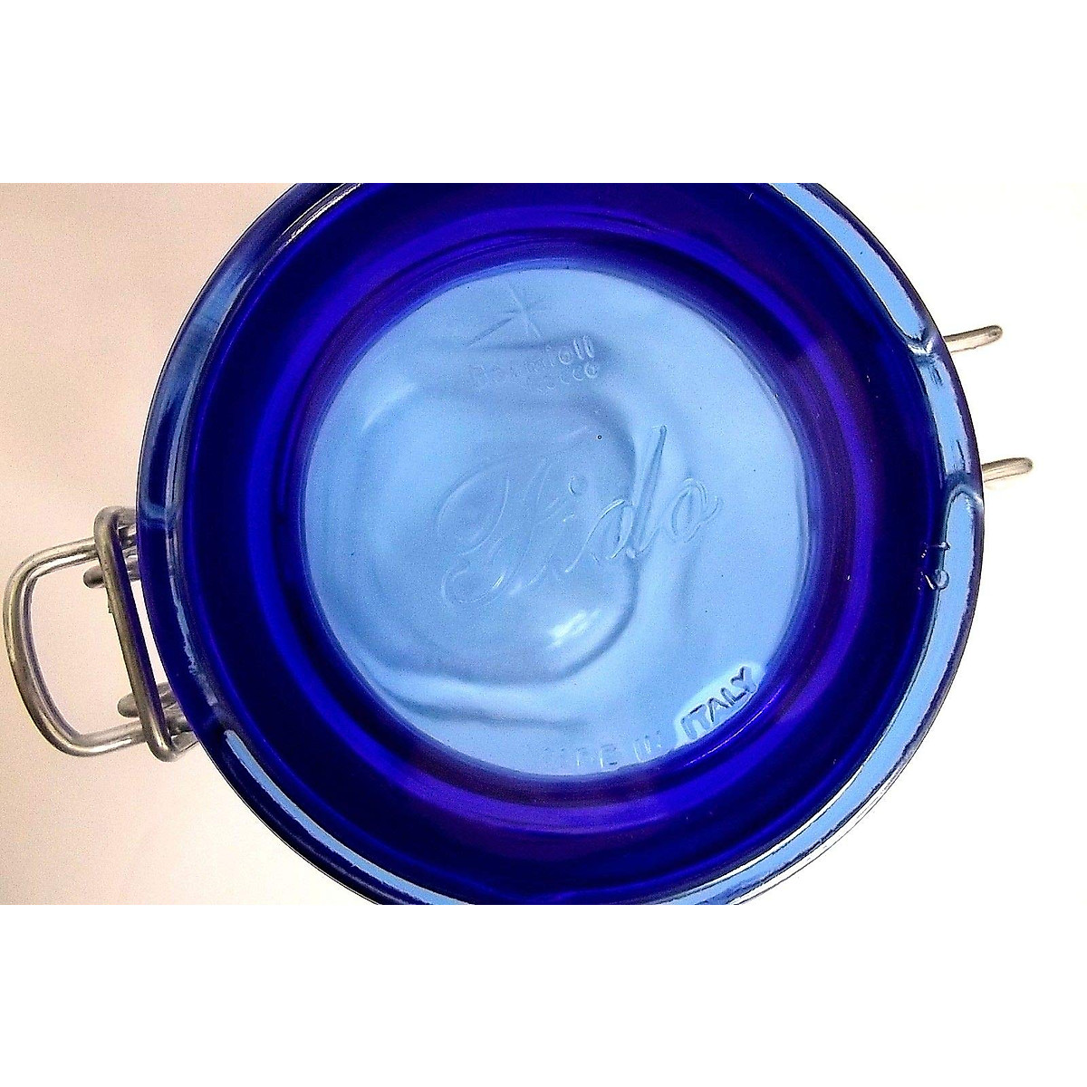 Bormioli Rocco Bormioli Rocco Set OF 2 Fido Square Jars With Blue Bail And Trigger Lids, 50-3/4-ounc, 50.75oz