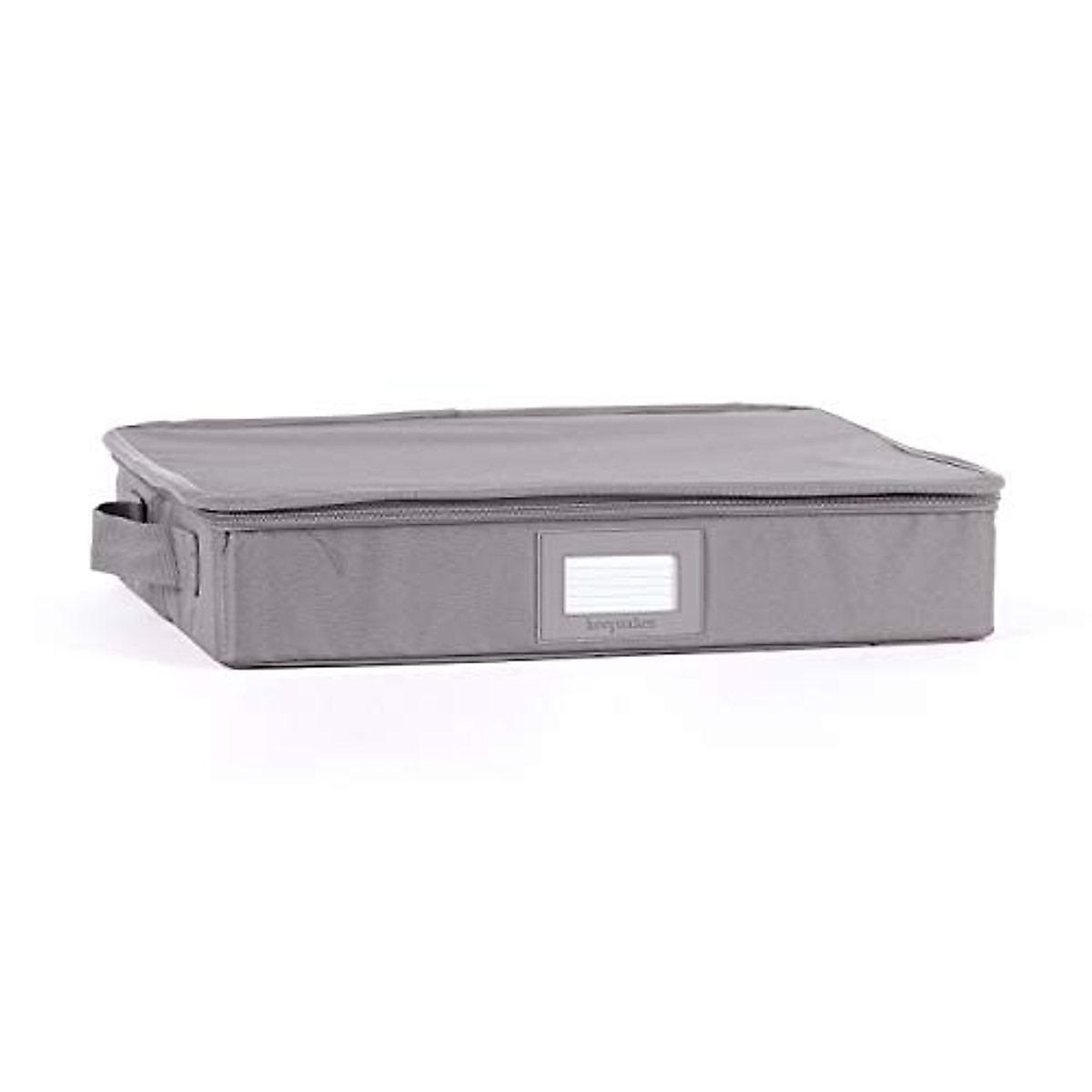 Covermates Keepsakes - Zip-Top Storage Box - Heavy Duty Polyester- Reinforced Handles - Stackable Design - Indoor Storage-Graphite