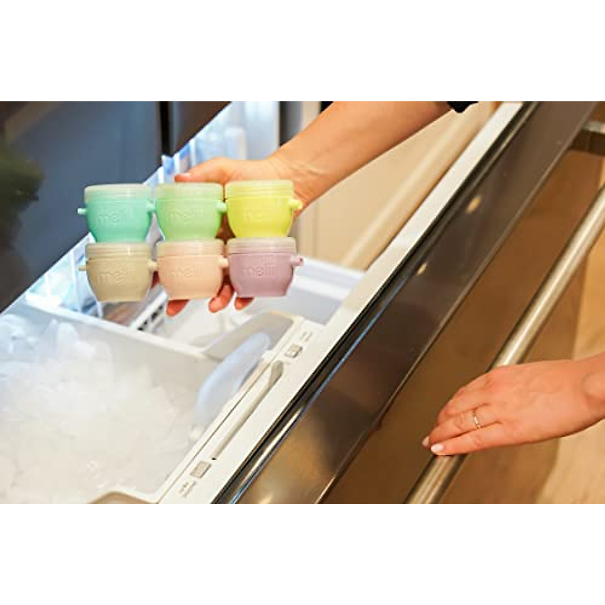 melii Snap & Go Baby Food Storage Containers with lids, Snack Containers, Freezer safe - Set of 6, 2oz