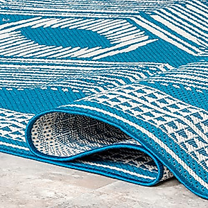 nuLOOM Ranya Tribal Indoor/Outdoor Area Rug, 8' x 10', Teal