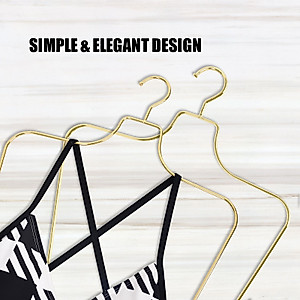 UIZLVEU Body Shape Display Clothes Hangers 10 Pack, Luxury Gold Metal Wire Swimsuit and Bikini Hangers, Lingerie Hangers for Closet Organization, Bathing Suit Hangers for Dress, Tank Top, Bra