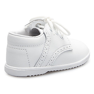 OLIVIA KOO Baby Boys Infant to Toddler Oxford Christening Shoes White 1
