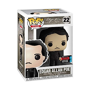 Funko Pop! Icons Edgar Allan Poe with Book 2019 NYCC Shared Sticker Exclusive