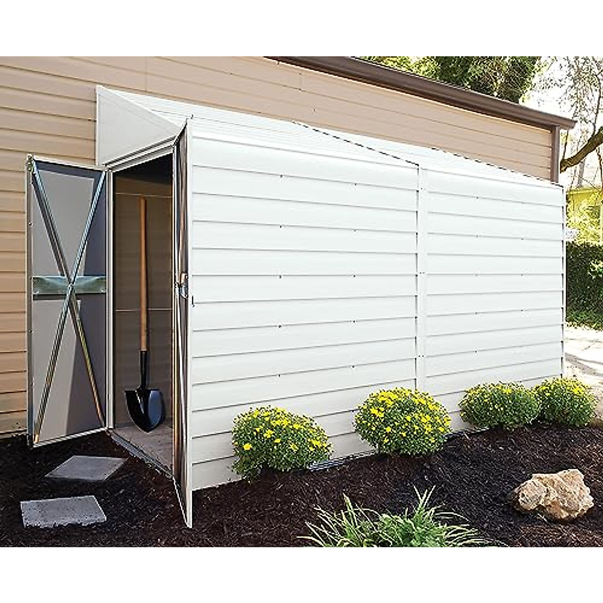Arrow Shed Yardsaver Compact Galvanized Steel Storage Shed with Pent Roof, 4' x 10'