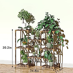 New England Stories Plant Stand Indoor, Outdoor Wood Plant Stands for Multiple Plants, Plant Shelf Ladder Table Plant Pot Stand for Living Room, Patio, Balcony, Plant Gardening Gift