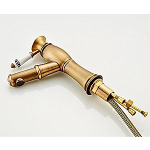 SJQKA-Antique basin faucet, bathroom all copper pull faucet, hot and cold retro faucet, telescopic table, basin faucet