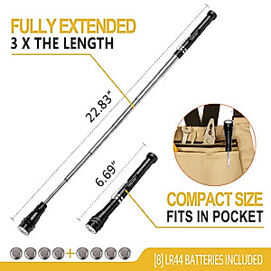 Gifts for Men Dad Husband Him, Valentines Day Anniversary Birthday Gifts, Magnetic Flashlight, Flexible LED Telescoping Magnet Pickup Tool, Unique Gifts Ideas for Women Grandpa, Cool Gadgets Stuff