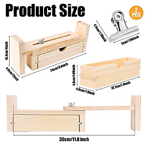 NQEUEPN Wood Bracelet Jig, Adjustable Wood Jig Bracelet Maker with 2 Metal Clips DIY U Shape Clear Scale Bracelet Jig for DIY Craft Hand Bracelet Knitting Tool (Drawer)