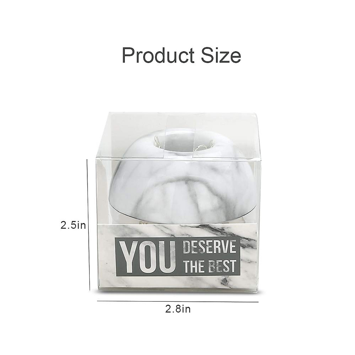 MultiBey Gold Paper Clips in Elegant Magnetic Marble White Clip Holder, 28mm, 100 Clips per Box