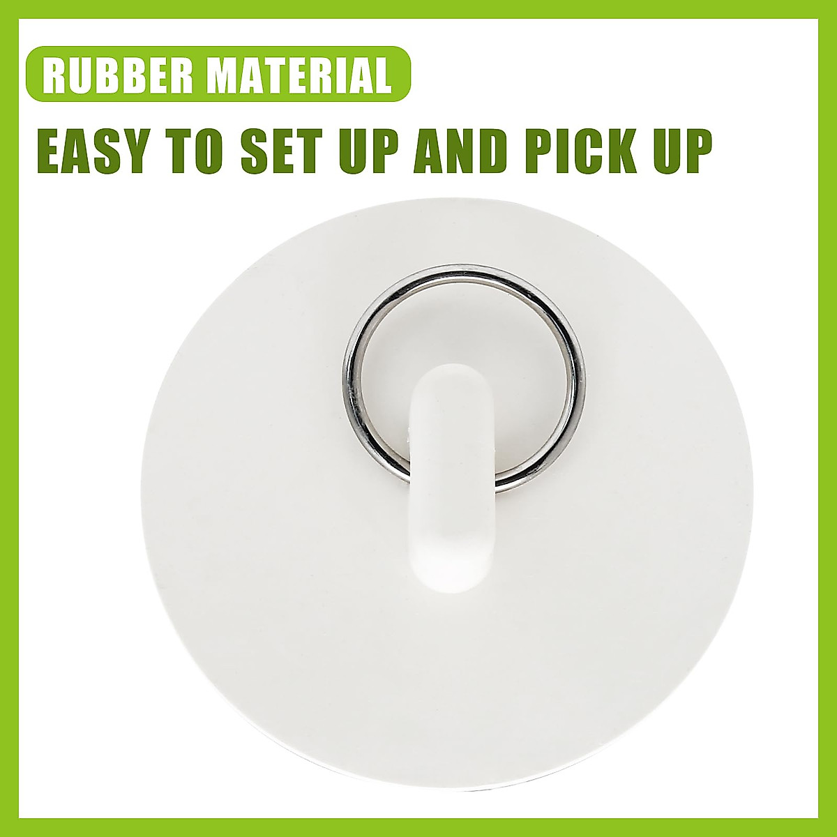 Cionyce2 PCS 1-3/8 Inch Rubber Drain Stopper with Hanging Ring, White Tub Drain Stopper, Sink Stopper Drain Plug, Rubber Sink Plug for Bathroom, Bathtub, Sewers and Kitchen