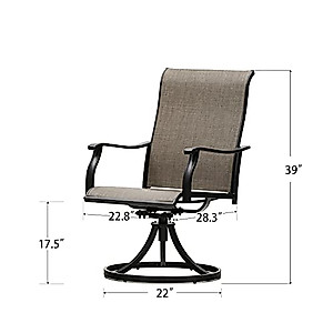 VICLLAX Patio Dining Chairs Set of 2, Textilene High Back Outdoor Swivel Chair, All Weather Outdoor Furniture for Lawn Garden