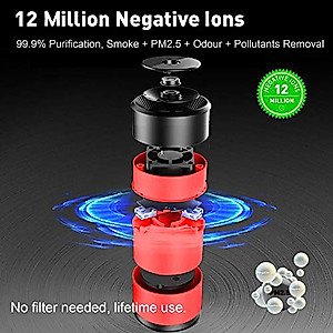 Car Air Purifier|Portable Air Purifier|Air Purifiers for Home,Bedroom,desktop|Car Air Fresheners|Pet Odor Eliminator|Removes PM2.5 Dust,Smoke,Car Odor |Personal Air Purifier for Travel | FIGNOLEE