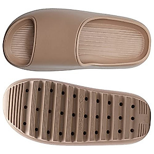 Beslip Platform Slide Sandals for Men Women Lightweight Open Toe Shower Shoes Khaki 4243
