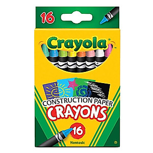 Crayola Construction Paper Crayons (16ct), Kids Crayons, Long-Lasting, Non-Toxic, Vibrant Colors for Kids Arts and Crafts, Ages 3+