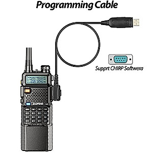 Baofeng UV-5R Two Way Radio with 3800mAh Battery and Programming Cable and Radio Case