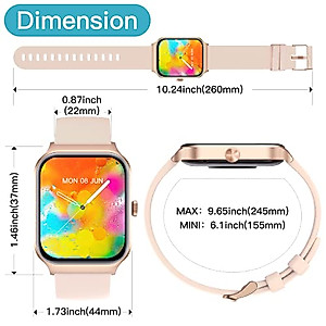 Smart Watch, 1.96" Full Touch Smartwatch, Compatible with iPhone Android, Heart Rate & Sleep Monitor, Multi-Sport Modes, Blood Oxygen, Voice Assistant, IP68 Waterproof, Fitness Tracker for Women Men