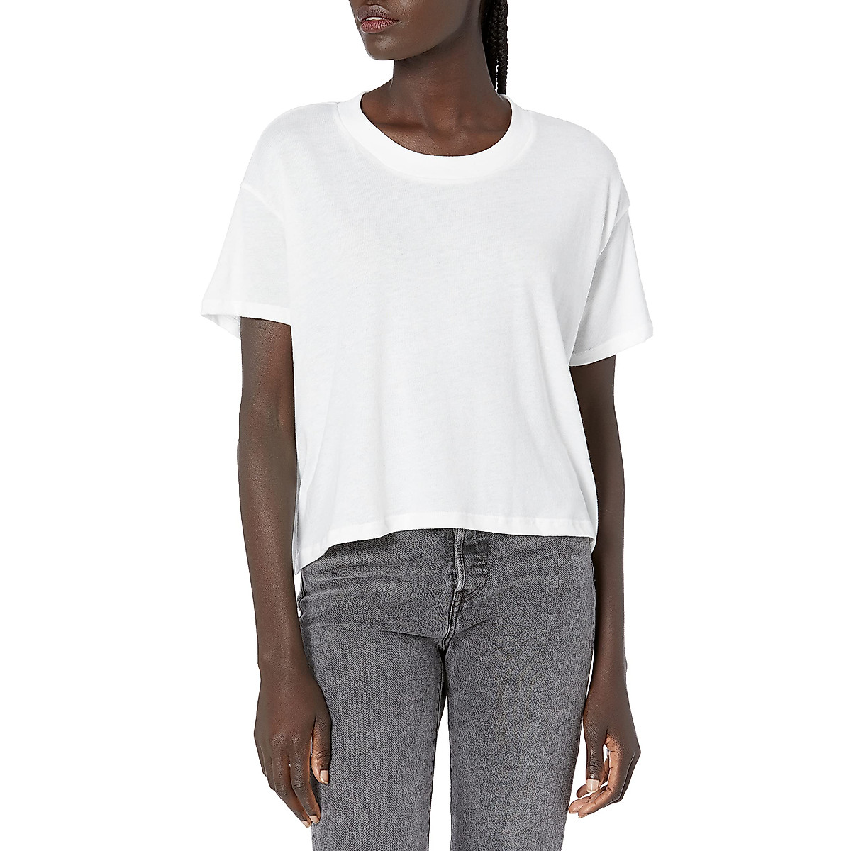 Alternative Women's Headliner Vintage Jersey Cropped T-Shirt, White, Large