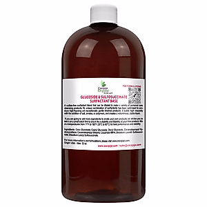 Dr Joe Lab Glucoside and Sulfosuccinate Surfactant Base - Plant Derived Sulfate Free Blend for High Foaming - Coco Decyl Cocamide Lauryl Capryl Caprylyl Liquid Soap Shampoo Cleanser (32 oz / 2 LB)