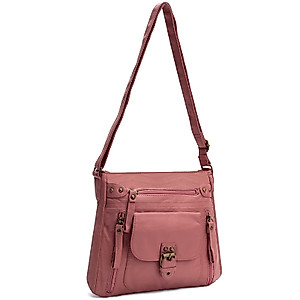 cross body bag purses for women Mini Shoulder Purses and Handbags Medium, Fashion Ladies PU Washed Leather Samll Black Purses